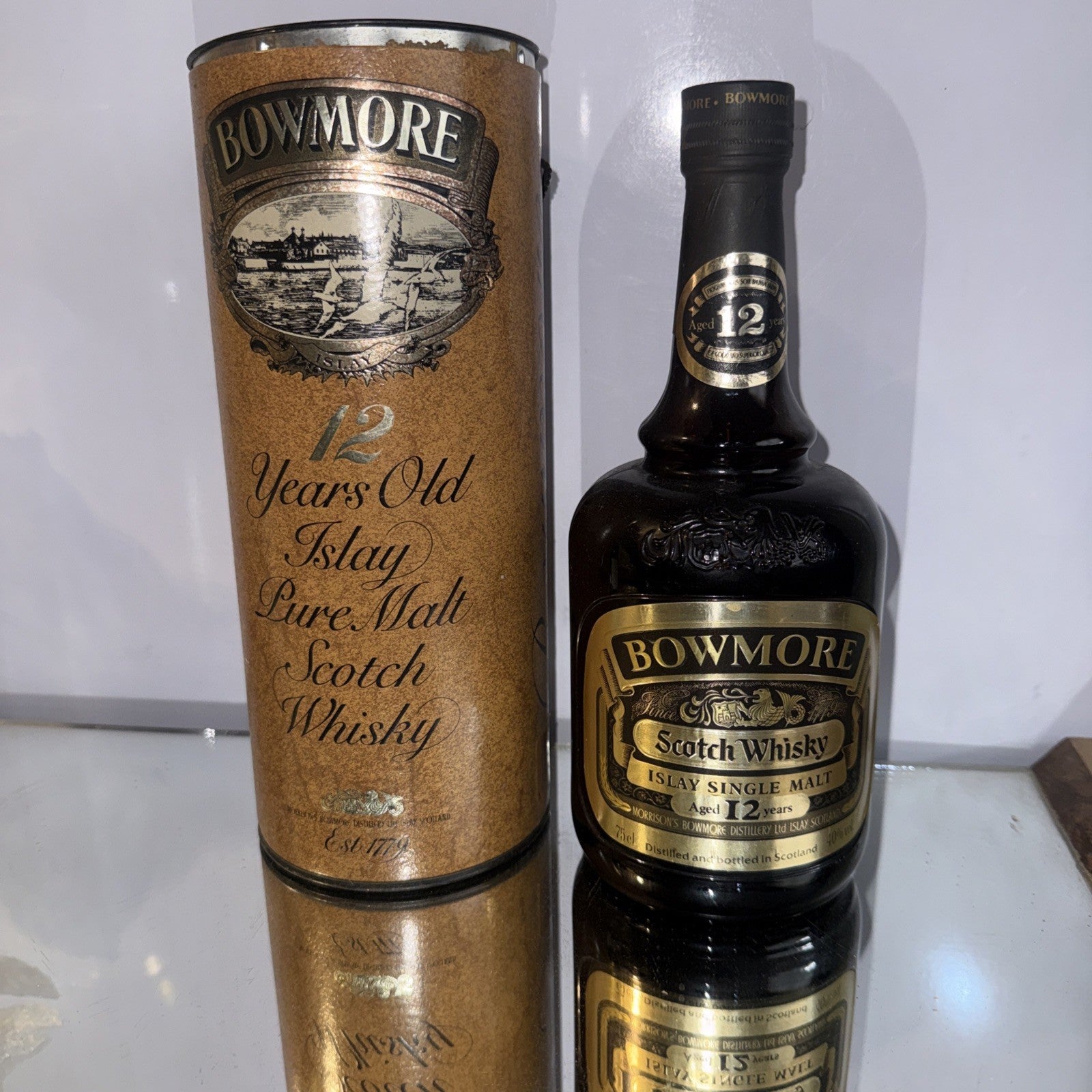 Bowmore 12 Year Old Islay Single Malt Scotch (c. 1985) – Little Silver ...