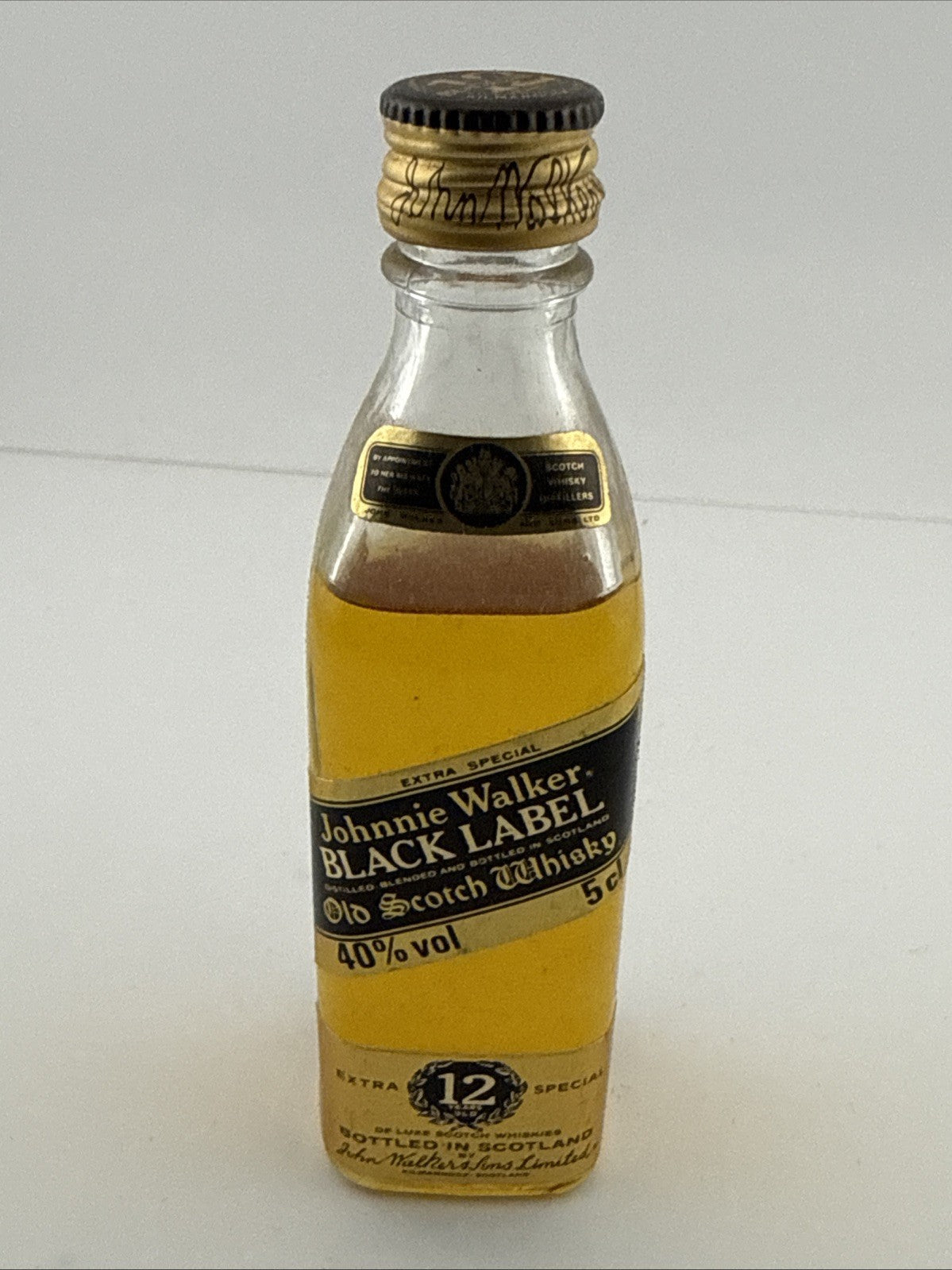 Vintage Johnnie Walker Black Label 12yo Miniature c.1970s–1980s (5 cl ...