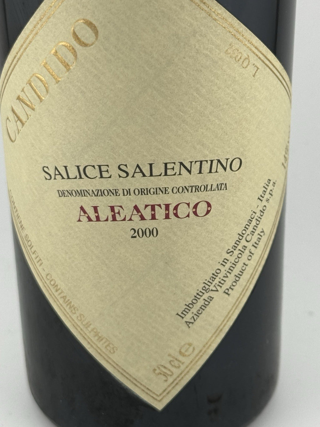 Candido Salice Salentino Aleatico DOC 2000 – Italian Red Wine – Little ...